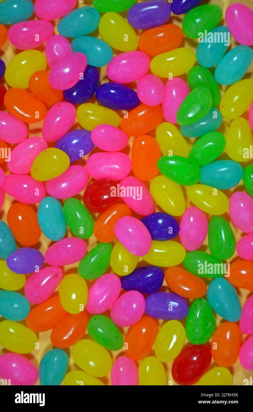 Colorful easter jellybean candy background Stock Photo - Alamy