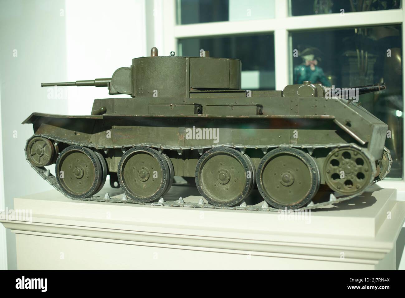 Old tank. Tank model. Soviet technics. Heavy machine. Model of military ...