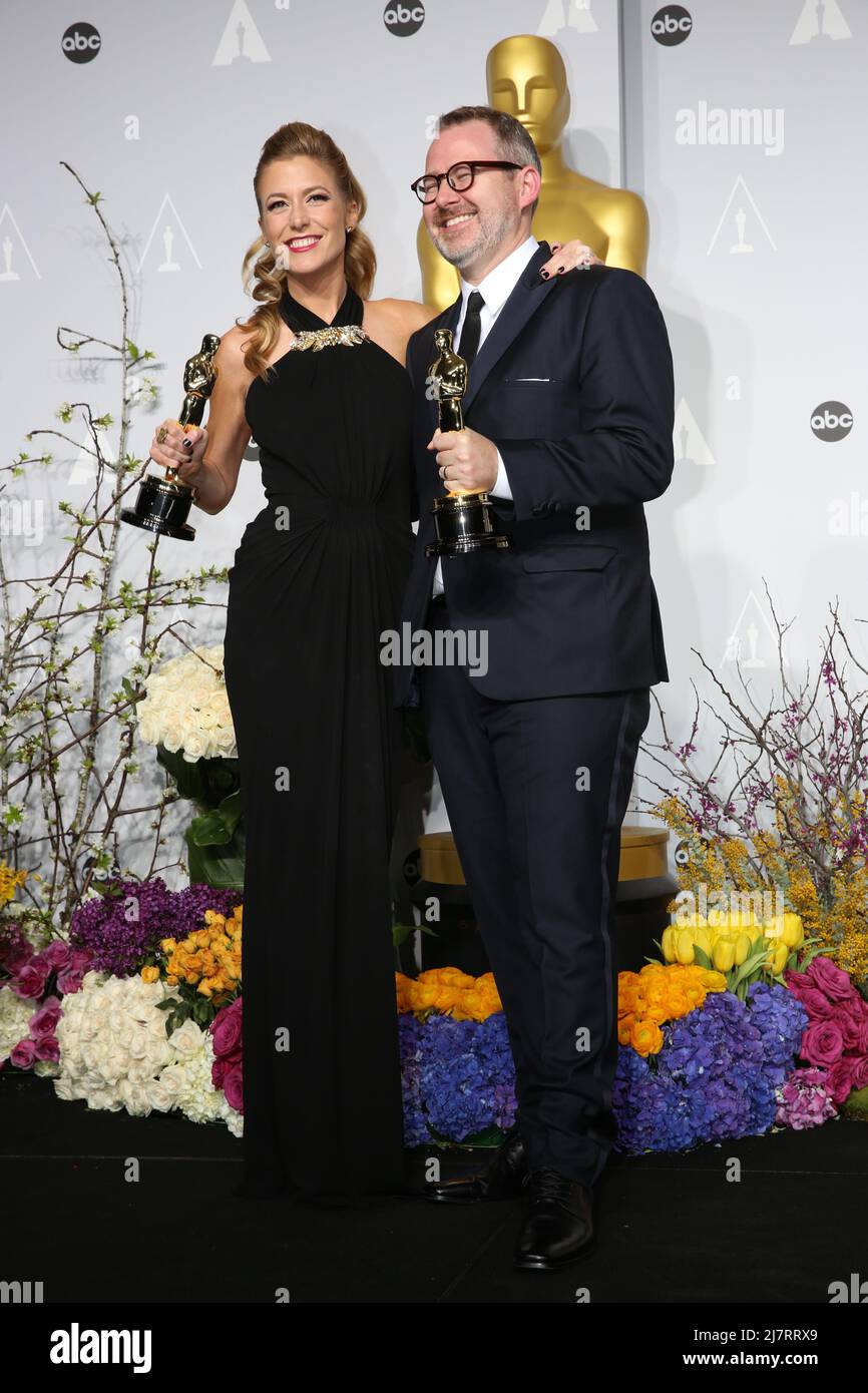 LOS ANGELES - MAR 2: Caitrin Rogers; Morgan Neville at the 86th Academy ...