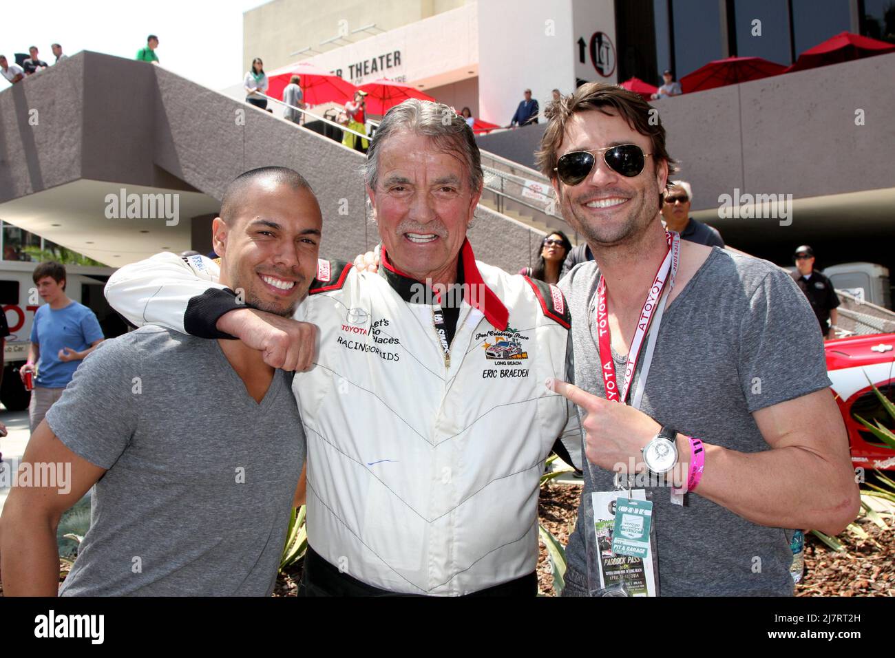 LOS ANGELES - APR 12: Bryton James, Eric Braeden, Daniel Goddard at the ...