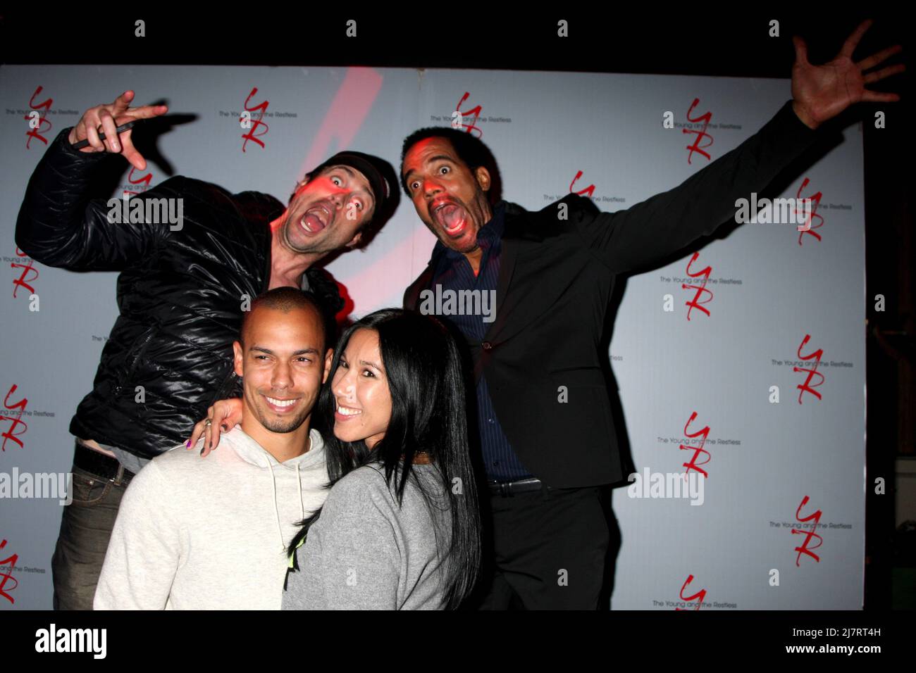 LOS ANGELES - MAR 25: Bryton James, Guest, Daniel Goddard, Kristoff St ...