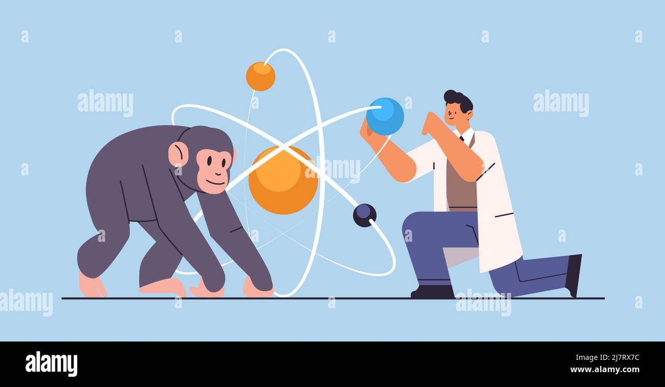 scientist doing experiments in lab with animal veterinary worker with ...