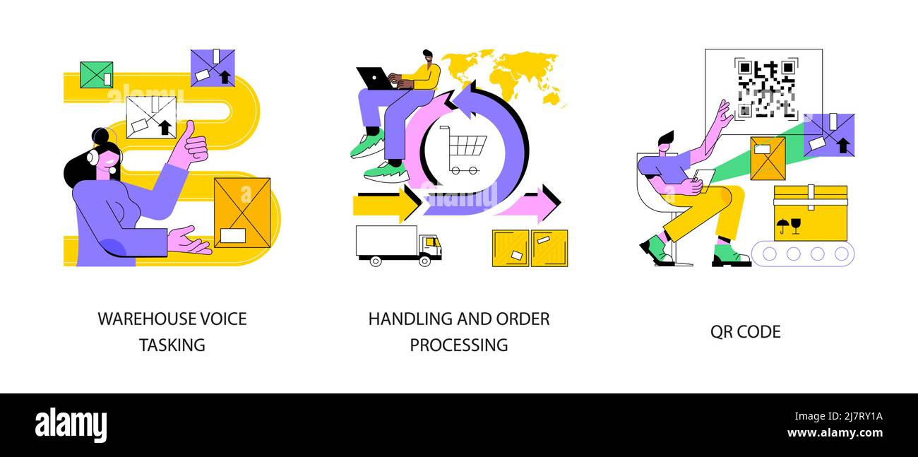 Warehouse modern technology abstract concept vector illustration set ... Warehouse modern technology abstract concept vector illustration set ...