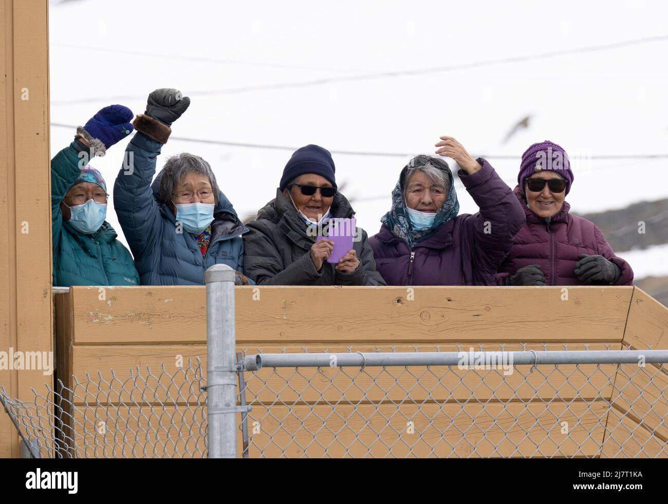 Women cheer as Governor General Mary Simon arrives Tuesday, May 10 ...