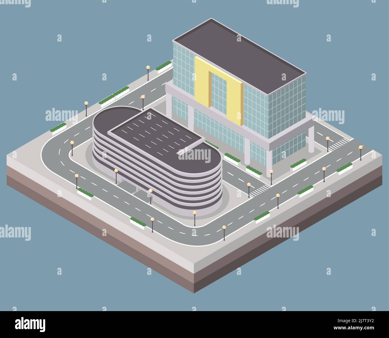 two buildings isometric city scene Stock Vector Image & Art - Alamy