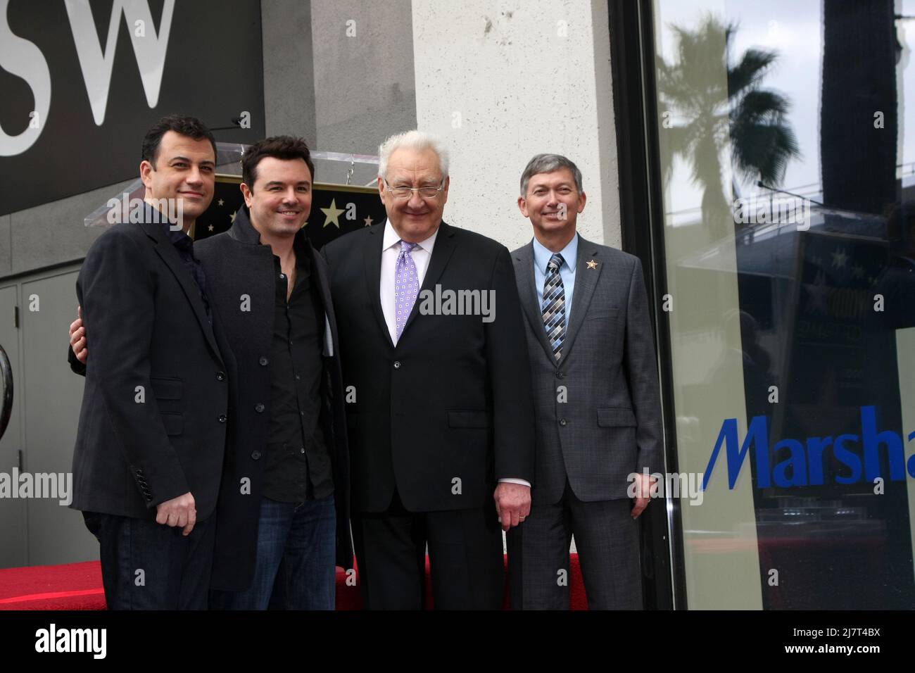 LOS ANGELES - DEC 11: Jimmy Kimmel, Seth MacFarlane, Don Mischer, Leron ...
