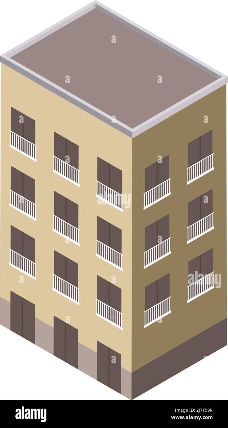 beige isometric block facade icon Stock Vector Image & Art - Alamy