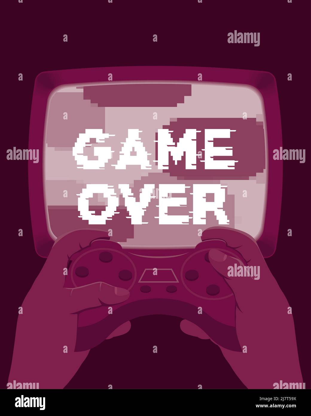 game over lettering in tv scene Stock Vector Image & Art - Alamy