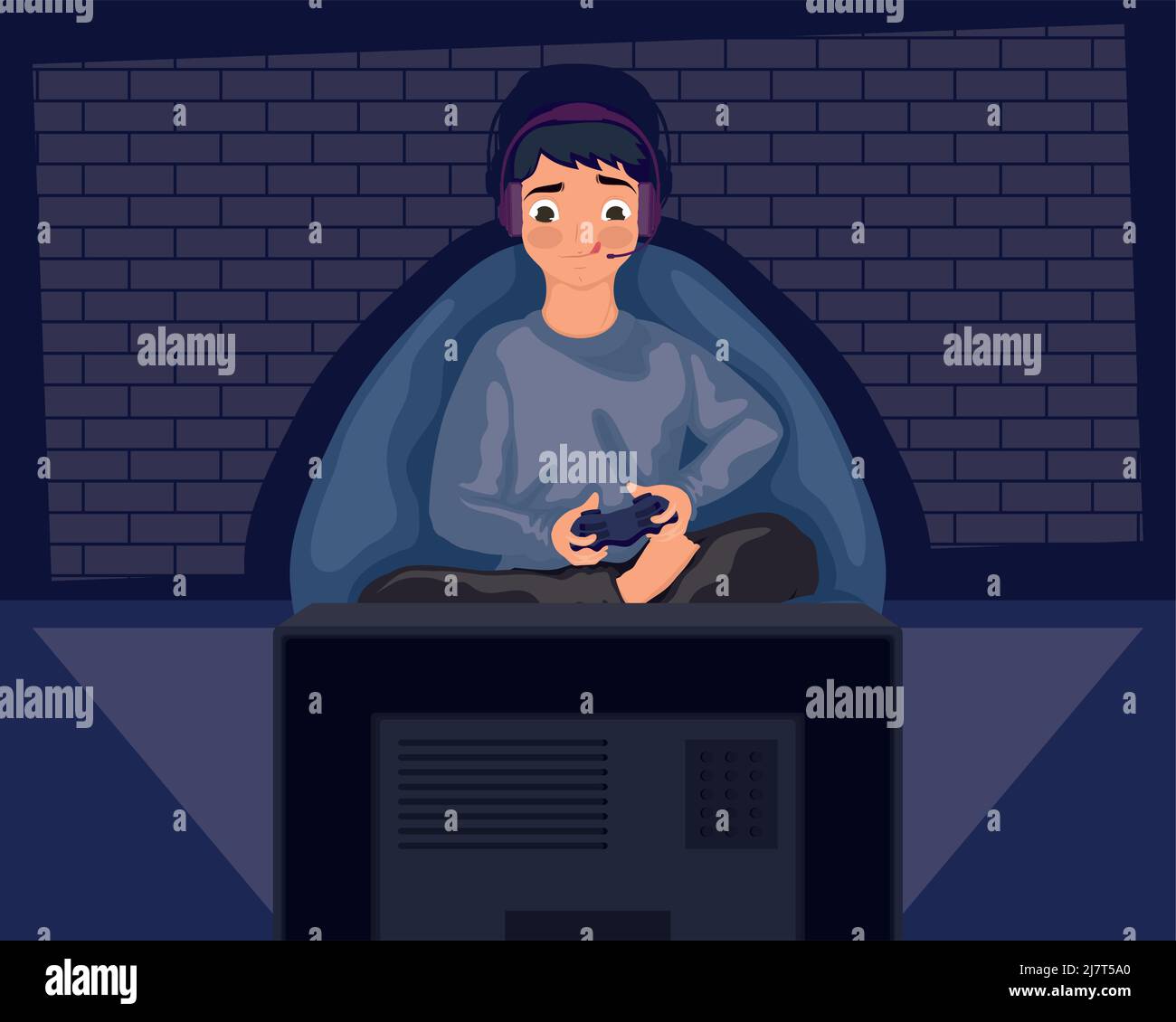 Person playing video game tv Stock Vector Images - Alamy