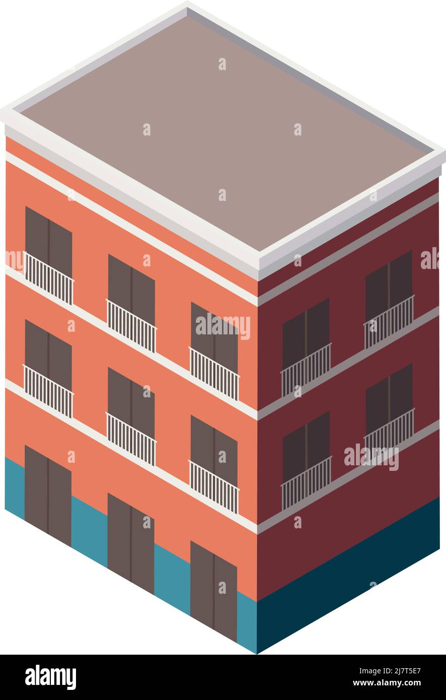 orange isometric block facade icon Stock Vector Image & Art - Alamy