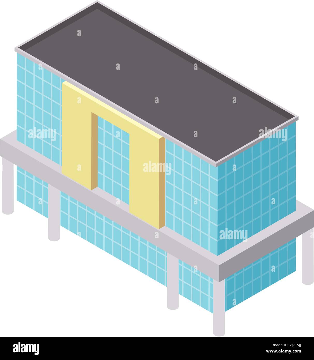 blue isometric building facade icon Stock Vector Image & Art - Alamy