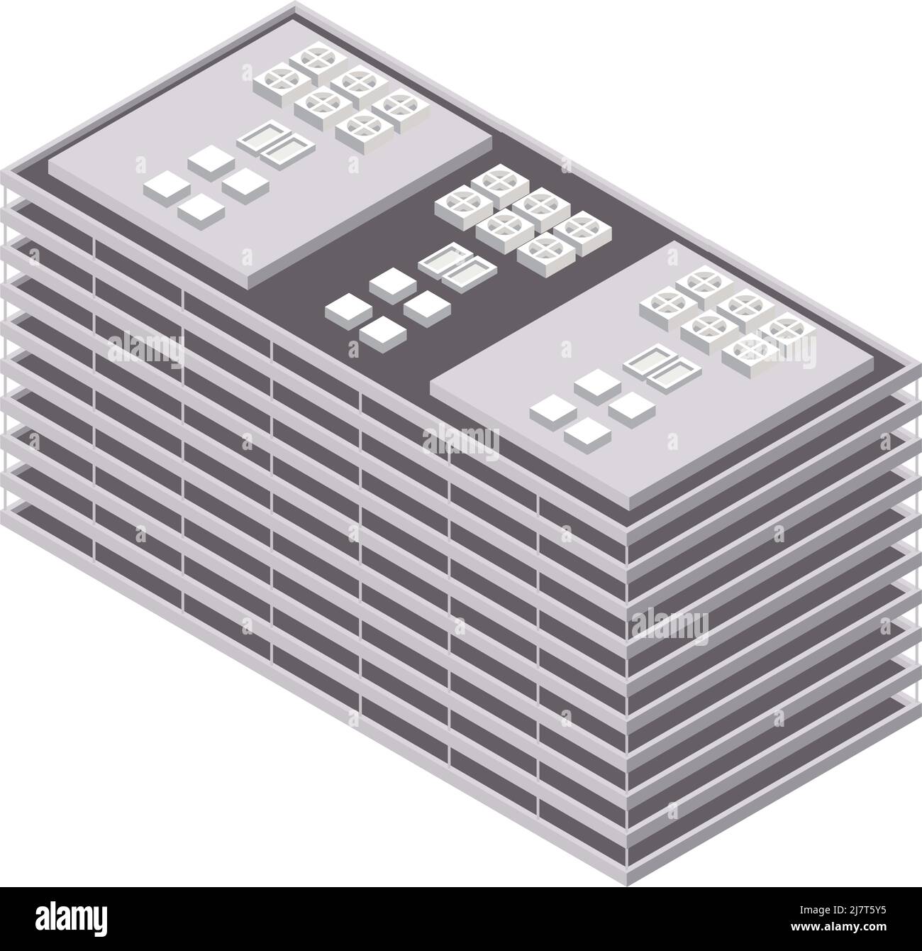 modern isometric gray building facade Stock Vector Image & Art - Alamy