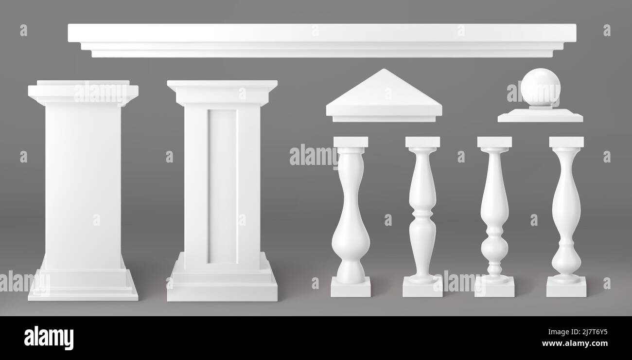 Architecture elements of balustrade for balcony, terrace, parapet ...