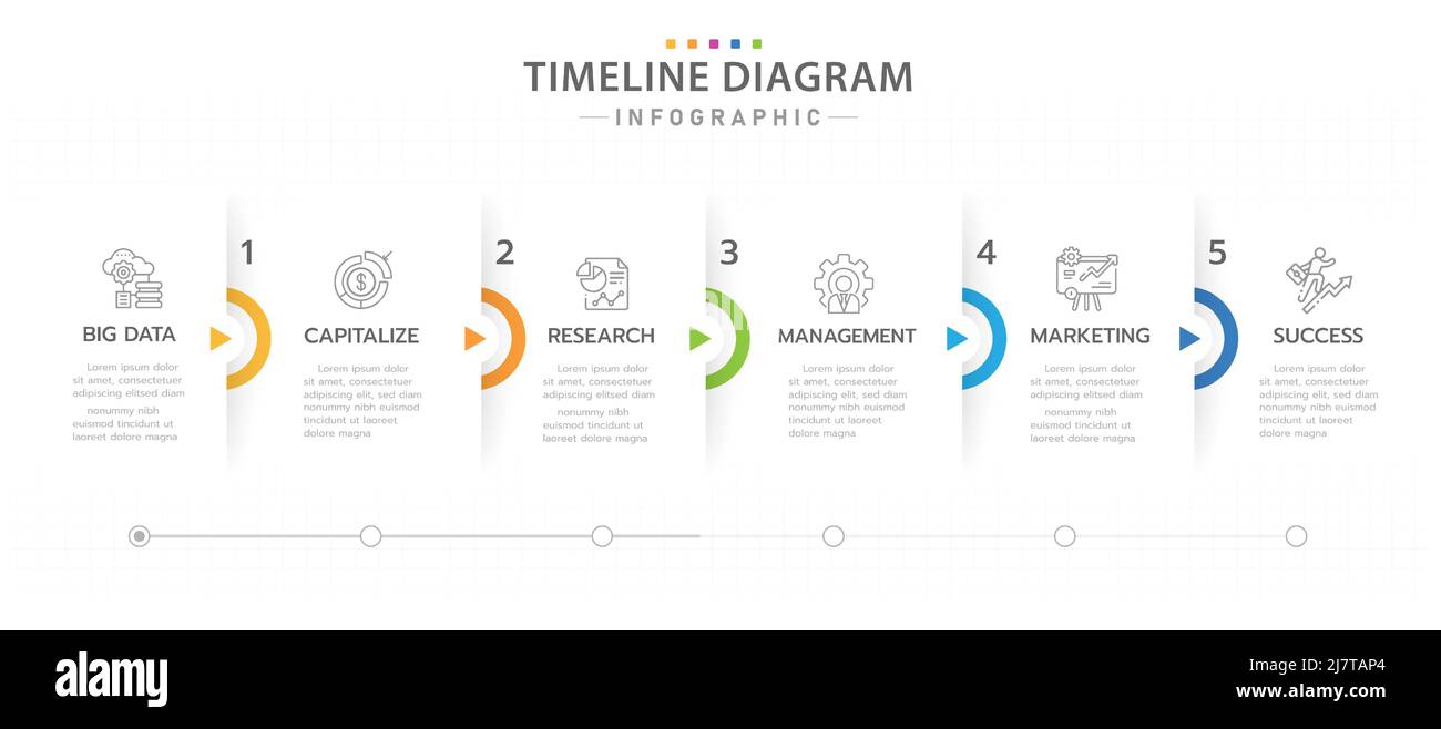 Infographic template for business. 5 Steps Timeline diagram calendar ...