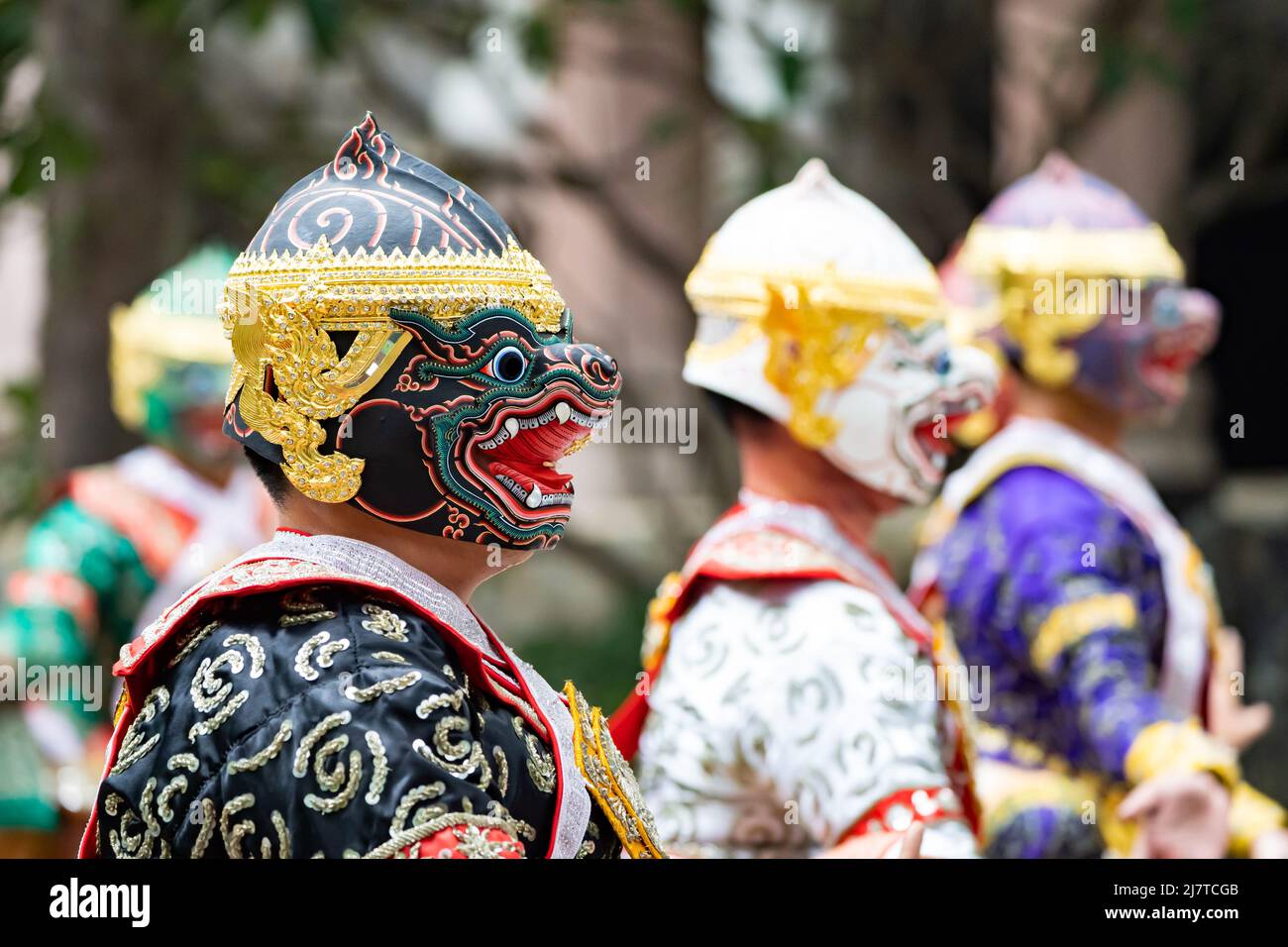 The performance of Thai traditional drama story Khon epic, Ramakien or ...