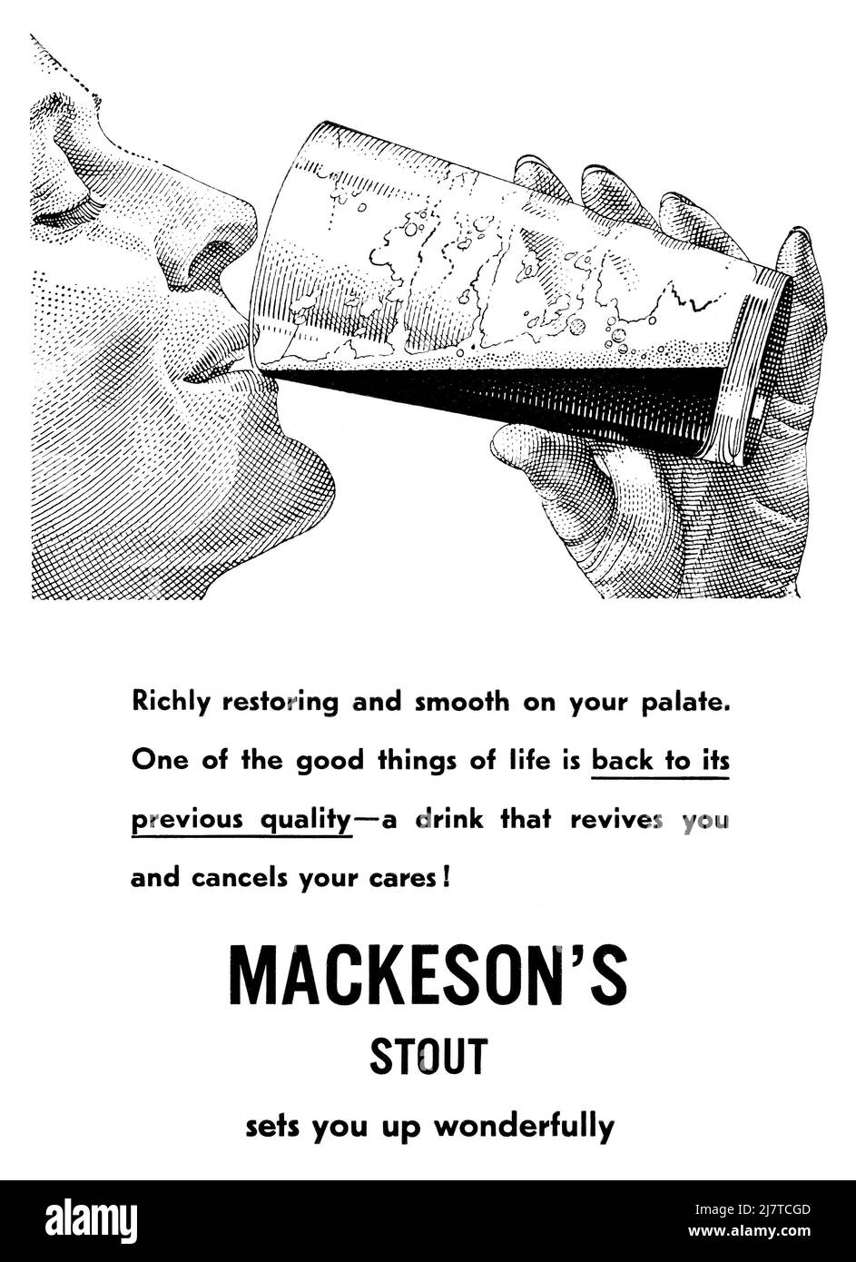1948 British advertisement for Mackeson's Stout beer Stock Photo - Alamy