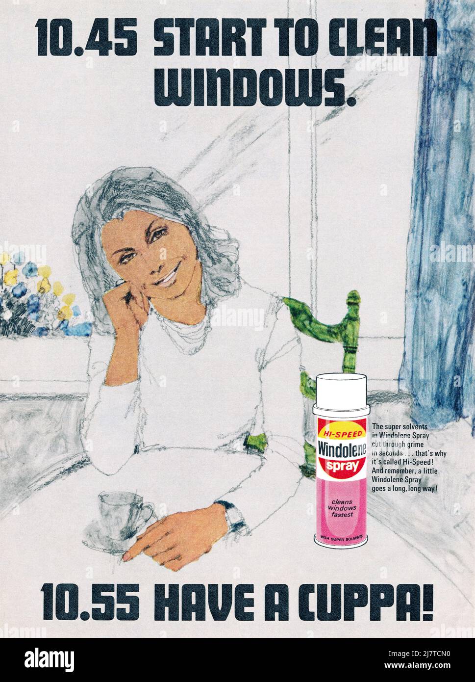 1969 British advertisement for Windolene Spray for cleaning windows ...