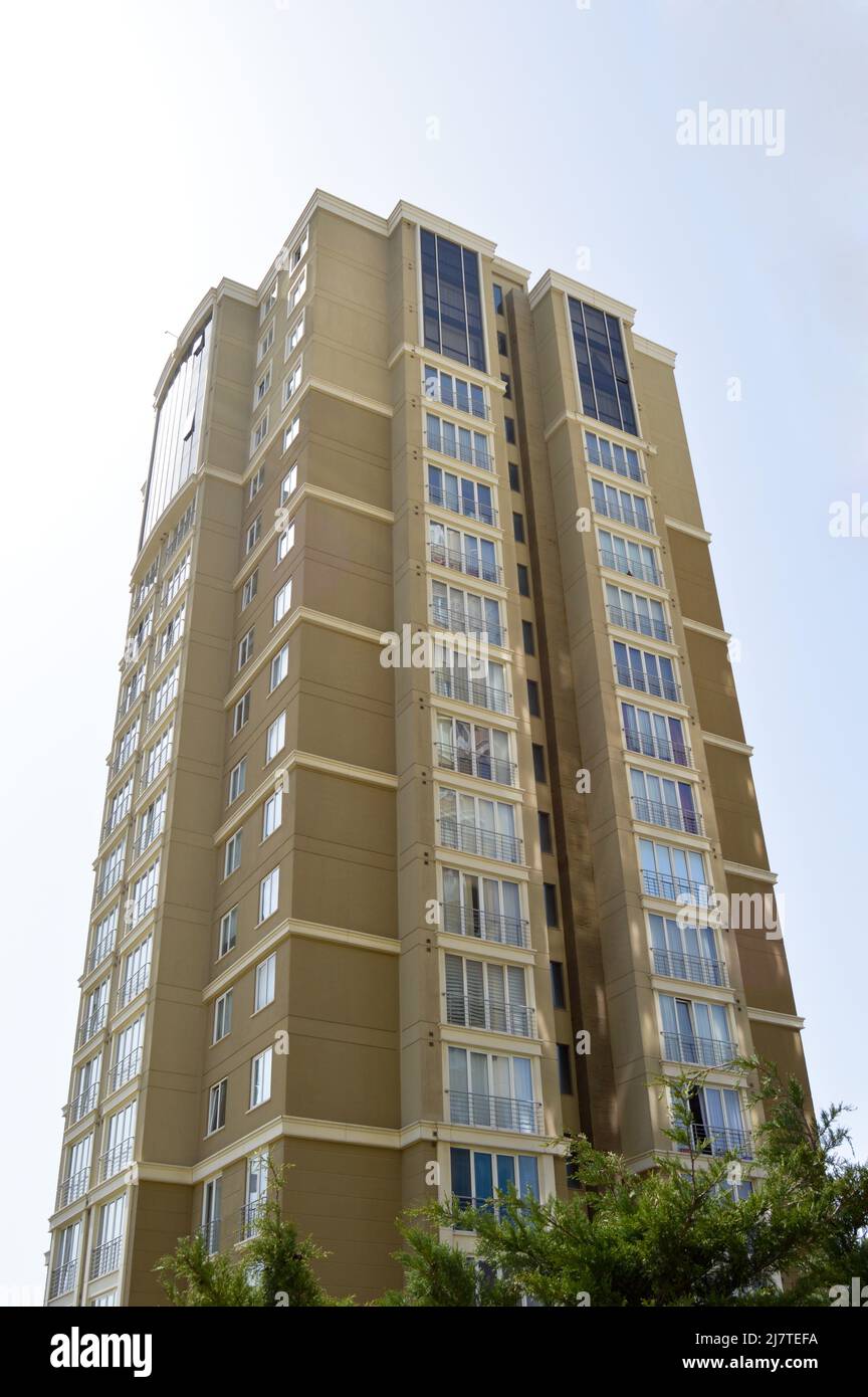 Modern housing apartments details and facade, center, district ...