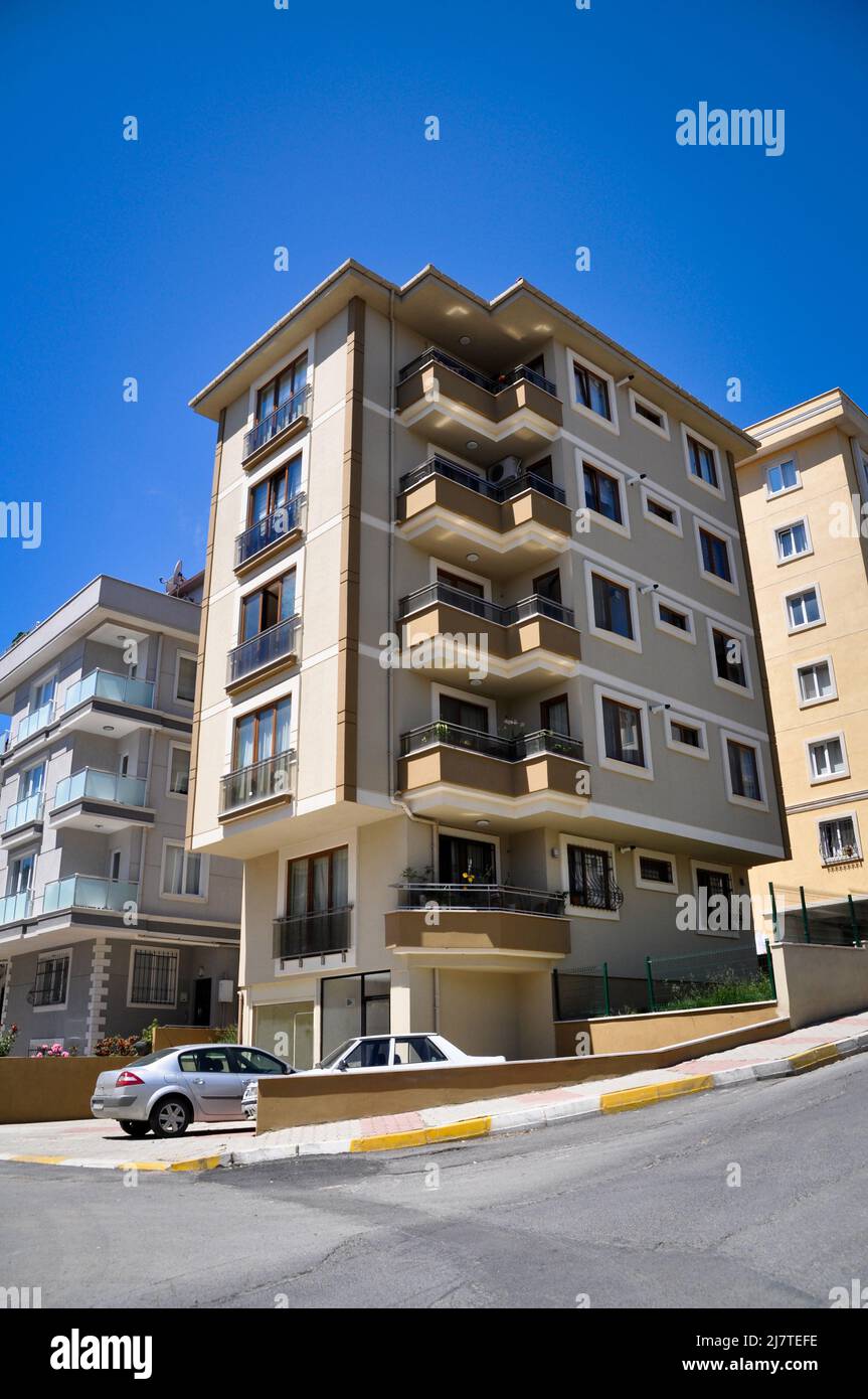Modern housing apartments details and facade, center, district ...