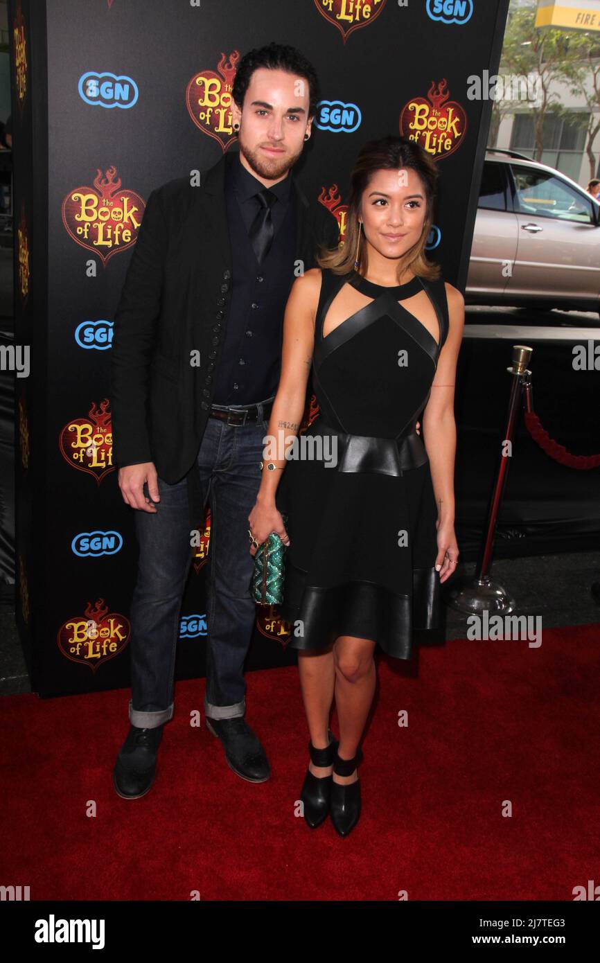 LOS ANGELES - OCT 12: Michael Alvarado, Carissa Rae Alvarado at the "Book Of Life" Premiere at ...