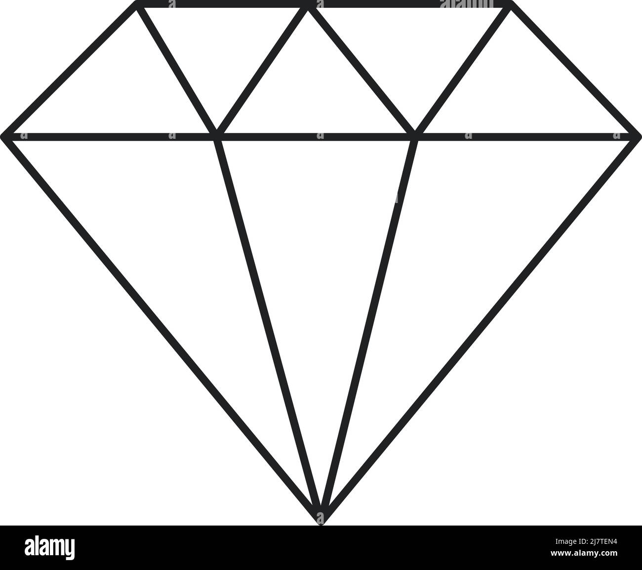 diamond icon, diamond outline on white background Stock Vector Image ...