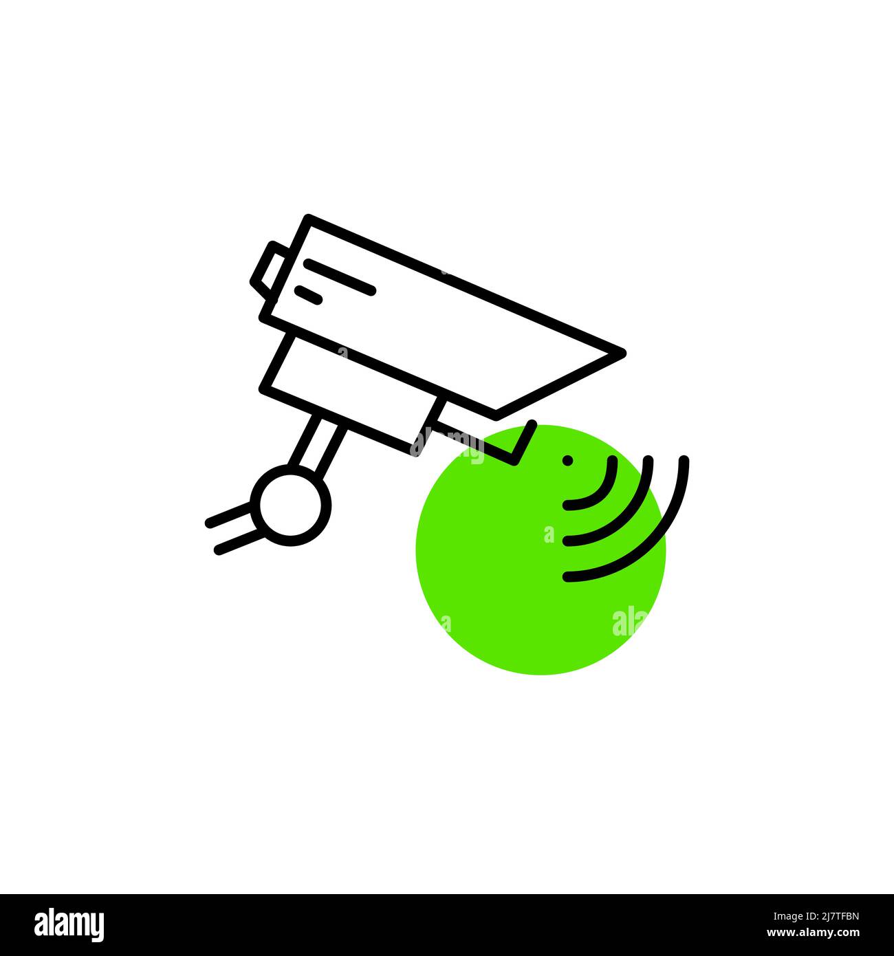 CCTV security smart camera. Pixel perfect, editable stroke line art ...