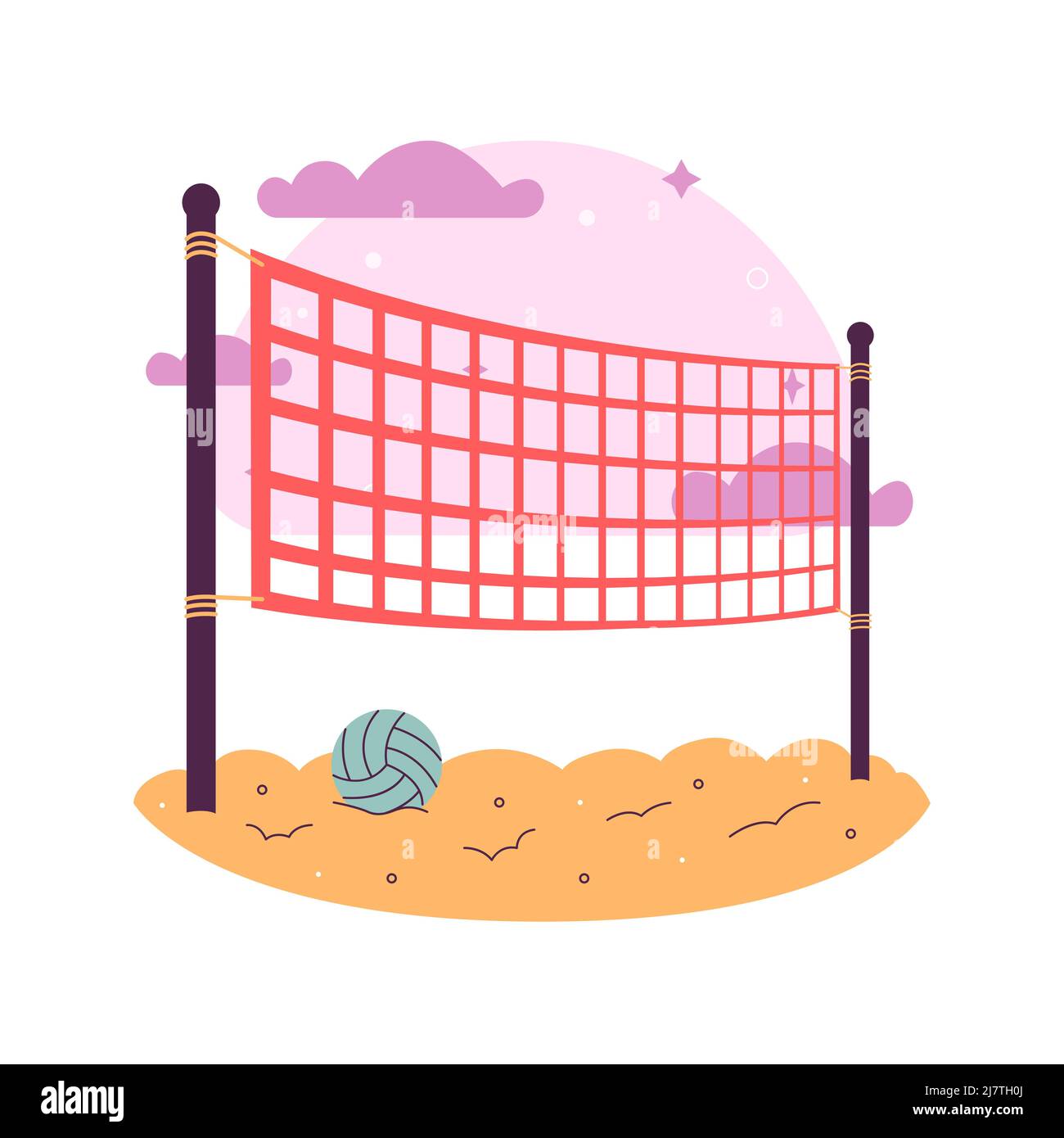 Hand drawn volleyball net illustration Vector illustration Stock Vector ...