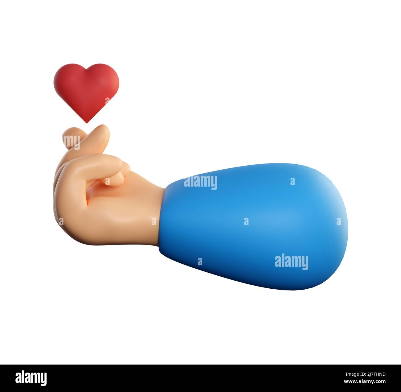 Human hand holding flying heart. Making heart symbol with fingers ...