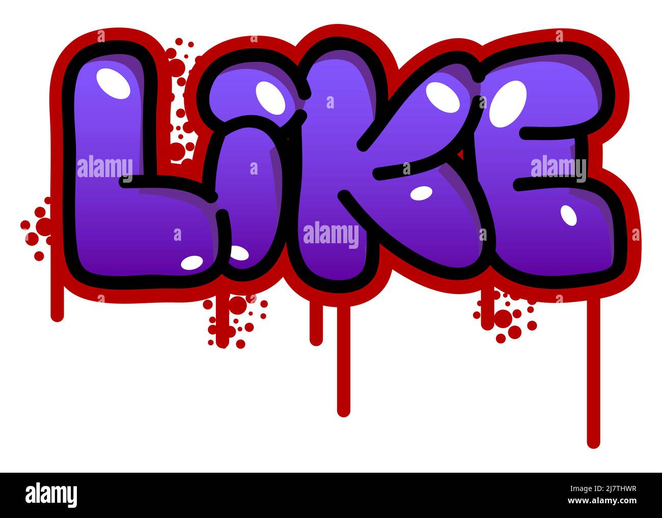 Like. Graffiti tag. Abstract modern street art decoration performed in ...