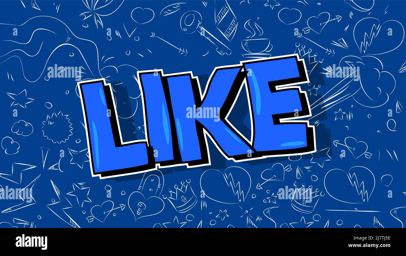 Like. Word written with Children's font in cartoon style Stock Vector ...