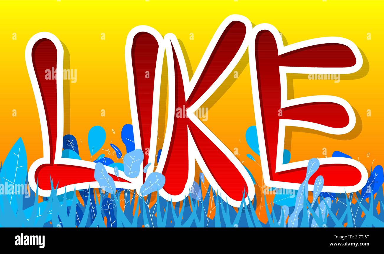 Like. Word written with Children's font in cartoon style Stock Vector ...