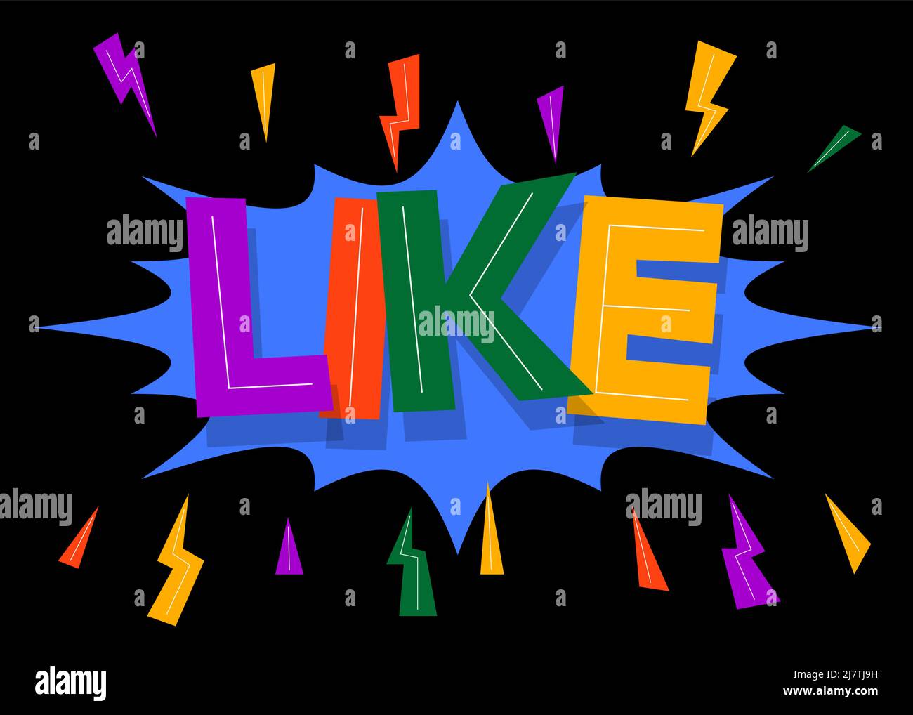 Like. Word written with Children's font in cartoon style Stock Vector ...