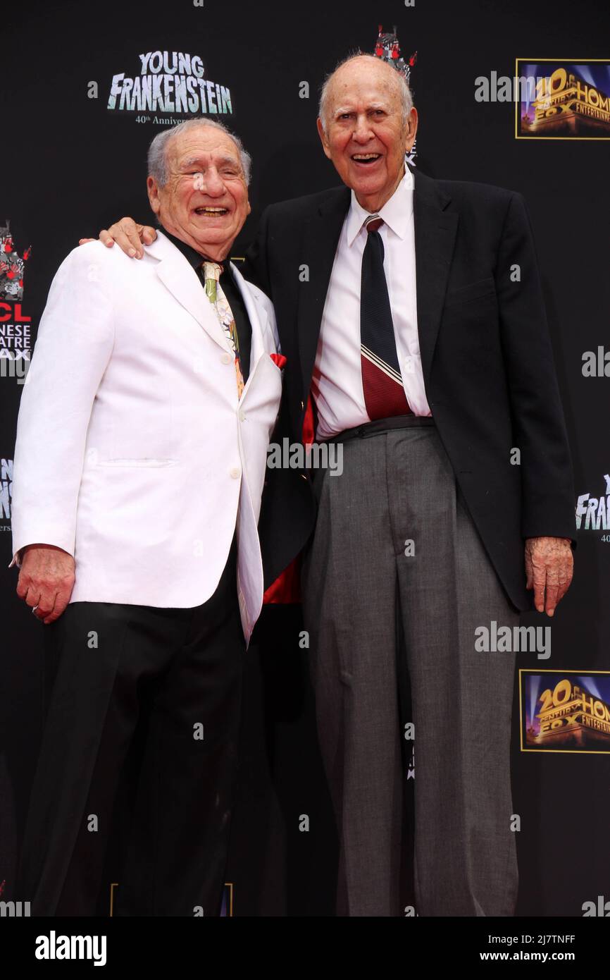 Carl reiner mel brooks hand hi-res stock photography and images - Alamy