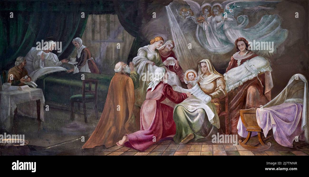 Natività di Maria - affresco -Vittorio Manini - 1956 - Albano S ...