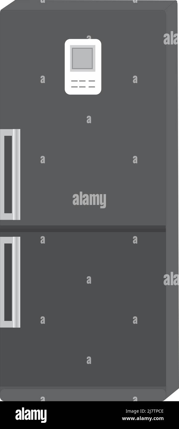 illustration of a refrigerator gray color with white background Stock ...