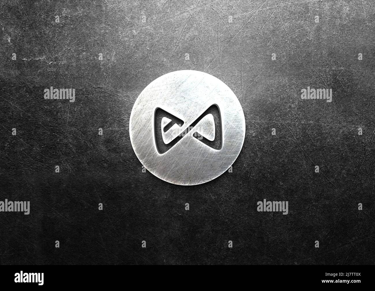 3D rendering cryptocurrency axie coin on colorful background ...