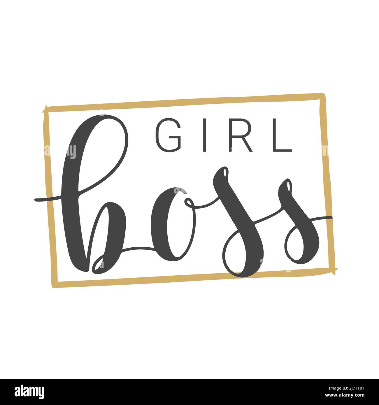 Vector Illustration. Handwritten Lettering of Girl Boss. Template for ...