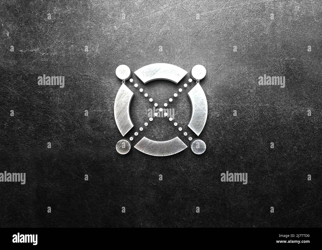 3D rendering cryptocurrency elrond coin on colorful background ...