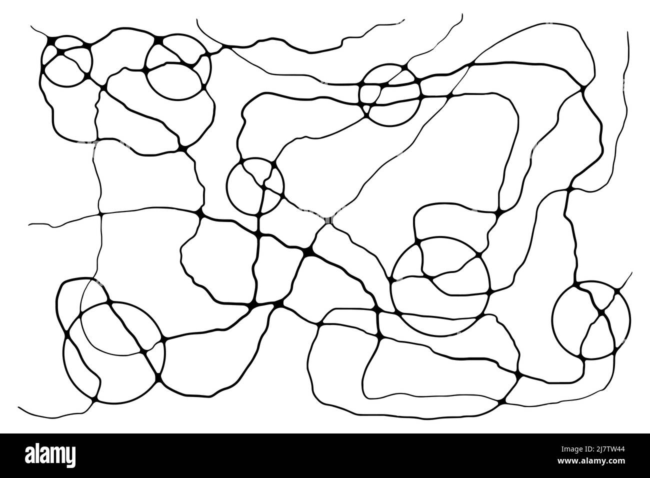 Neurographic lines sketch vector illustration. Abstract chaotic wavy ...