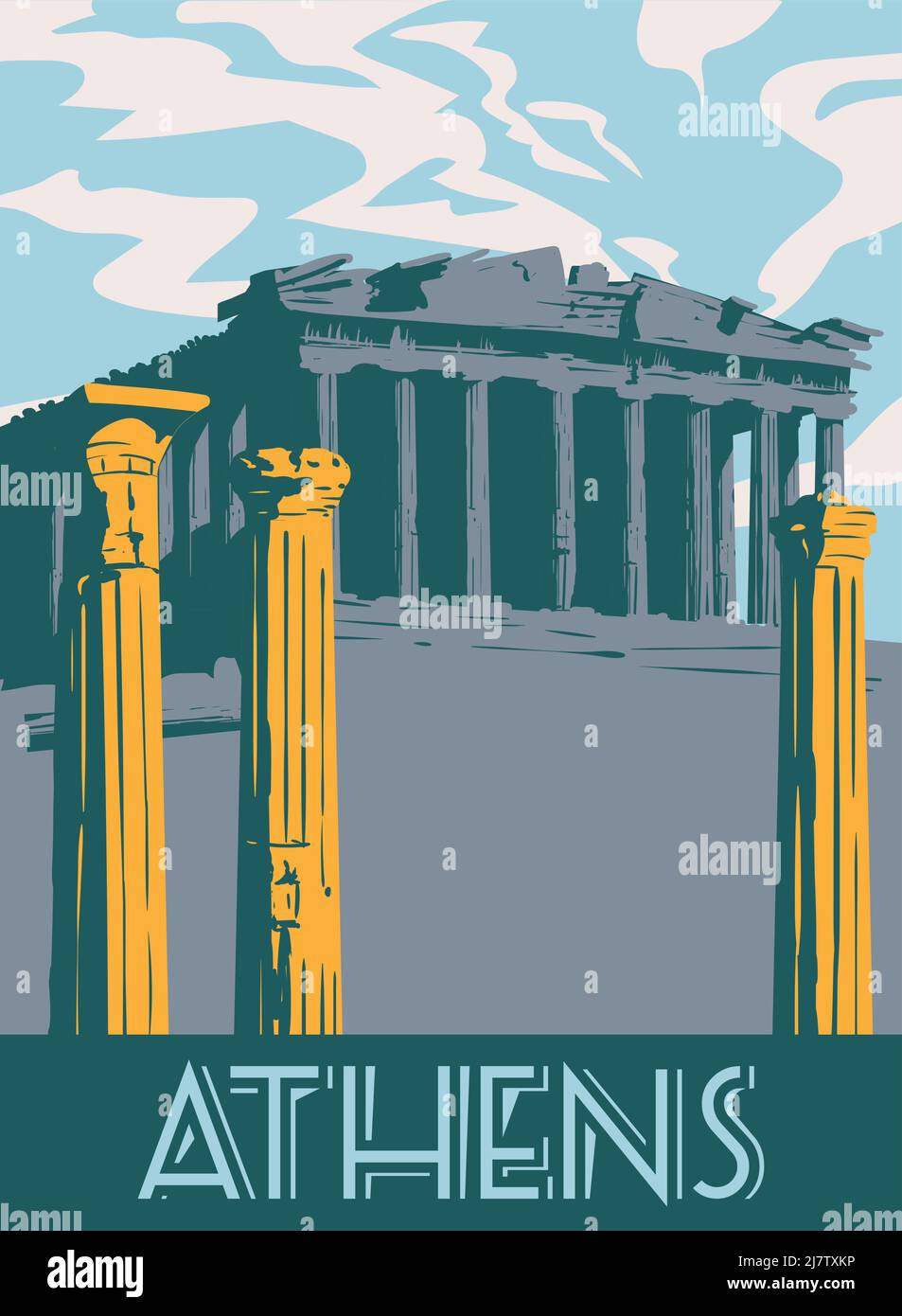 Travel to Greece Athens Poster Travel, columns ruins temple antique ...