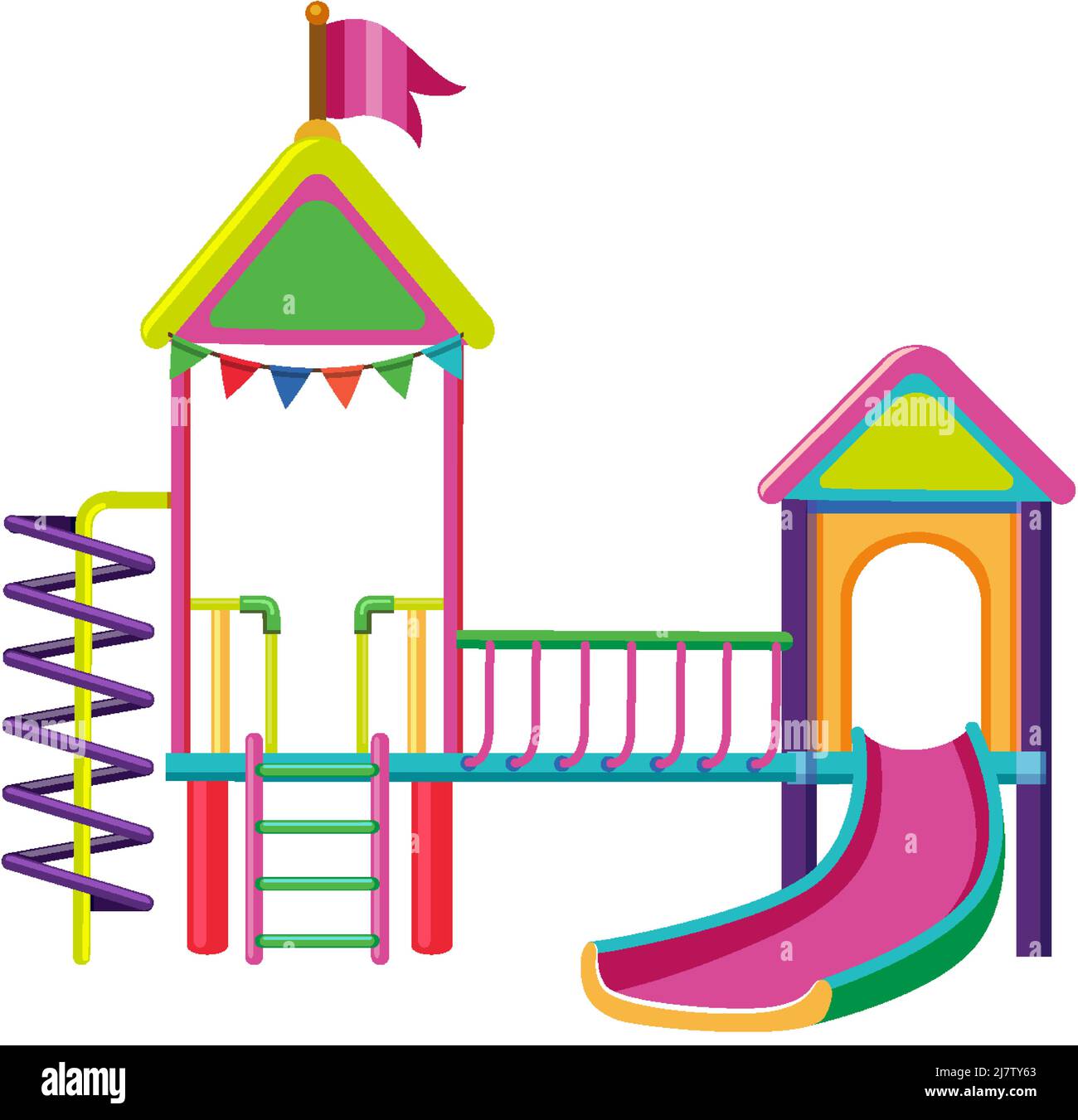 Outdoor playground slide for kids illustration Stock Vector Image & Art ...