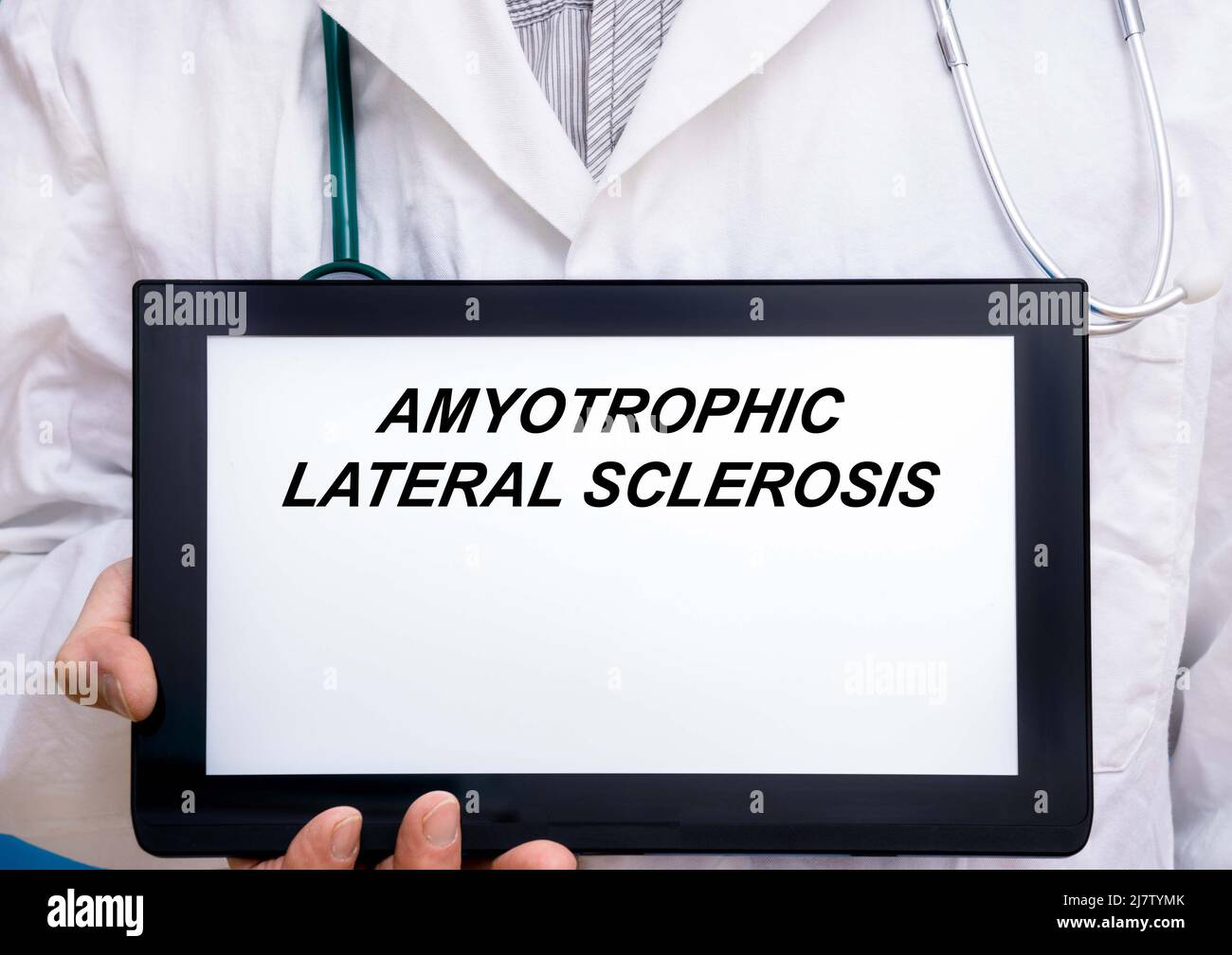 Amyotrophic Lateral Sclerosis. Doctor with rare or orphan disease text ...