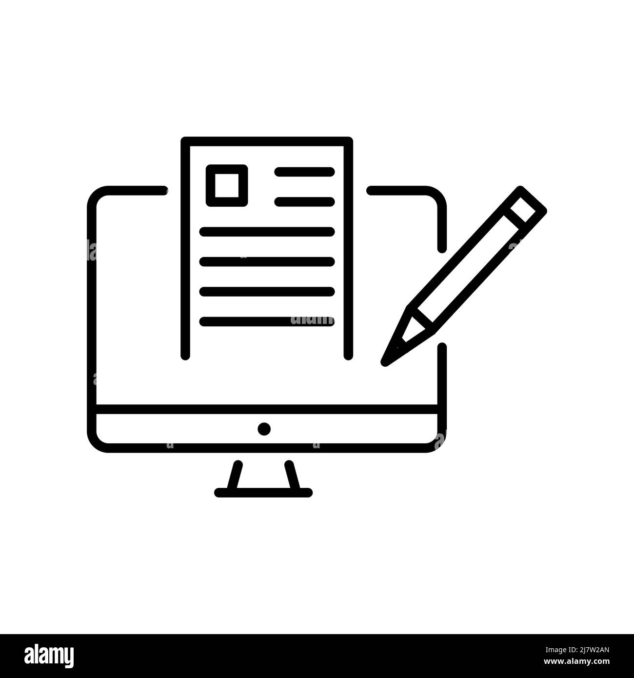 Blogger icon, linear isolated illustration, thin line vector, web design sign, outline concept ...
