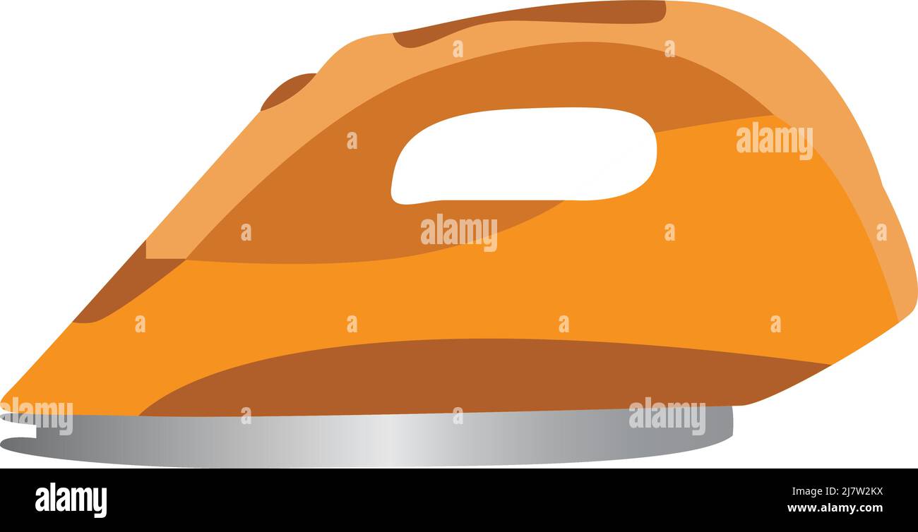 vector illustration of the dress iron box in orange color. on white ...