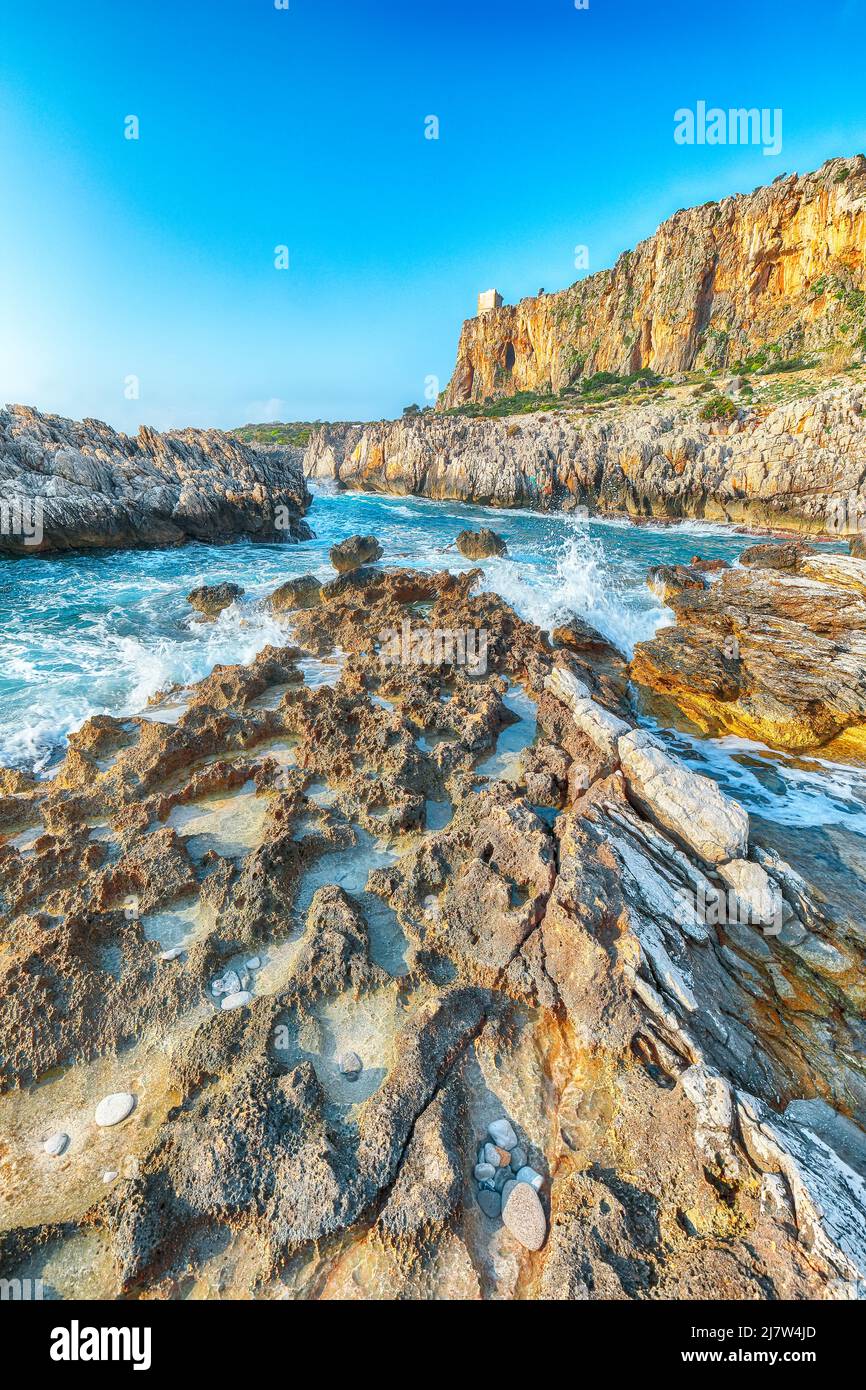 Stunning seascape of Isolidda Beach near San Vito cape. Popular travel ...