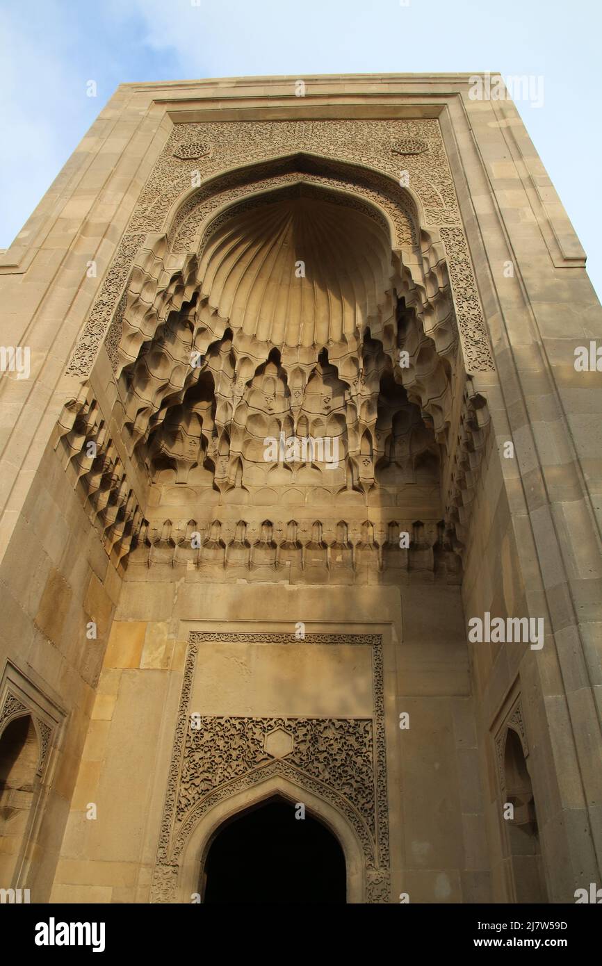 Entrance gate of the mausoleum of the Shirvanshahs' palace, Azerbaijan ...