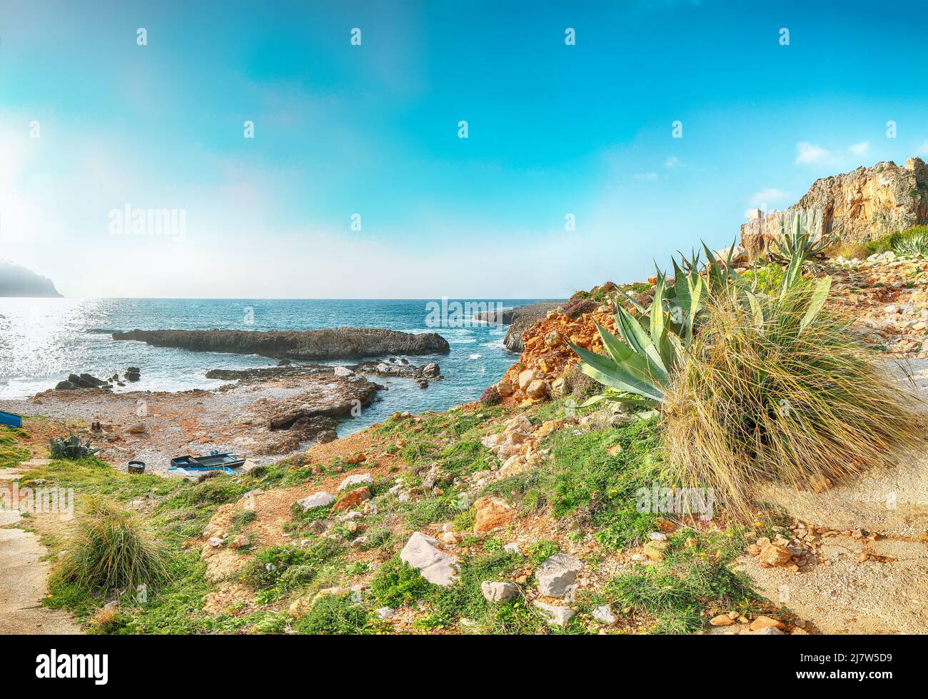 Spectacular seascape of Isolidda Beach near San Vito cape. Popular ...