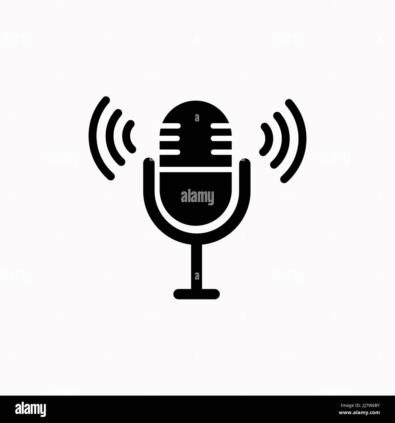 Microphone Icon. Retro microphone vector image Stock Vector Image & Art ...
