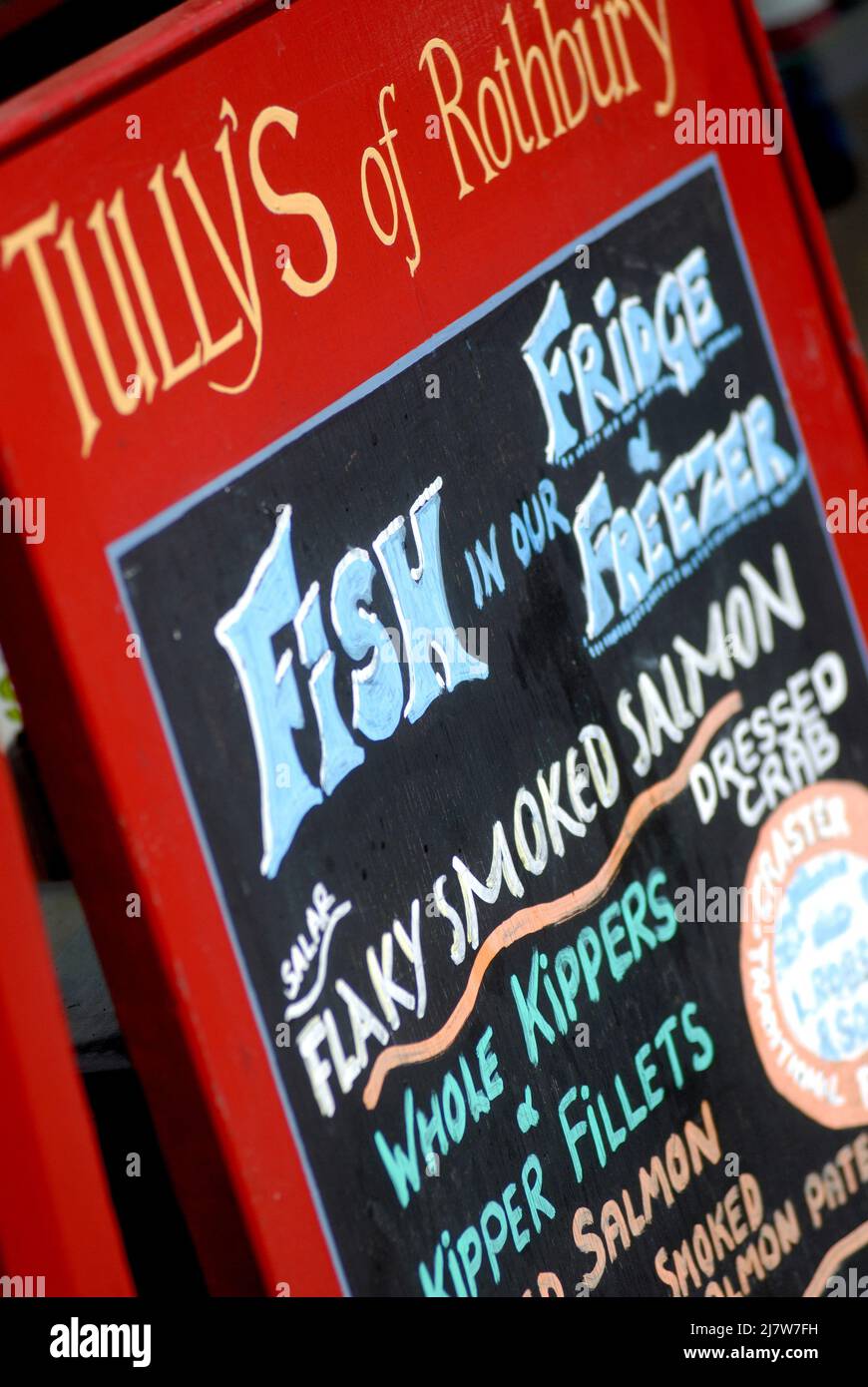 Tully's shop sign, Rothbury, Northumberland Stock Photo - Alamy