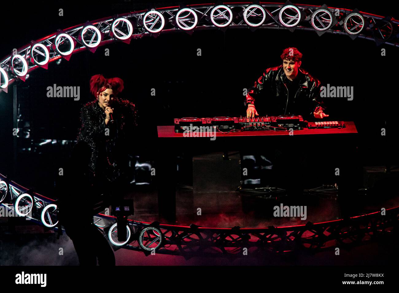 Pia Maria and Lumix Feat for Austria performs on the stage during 1st ...